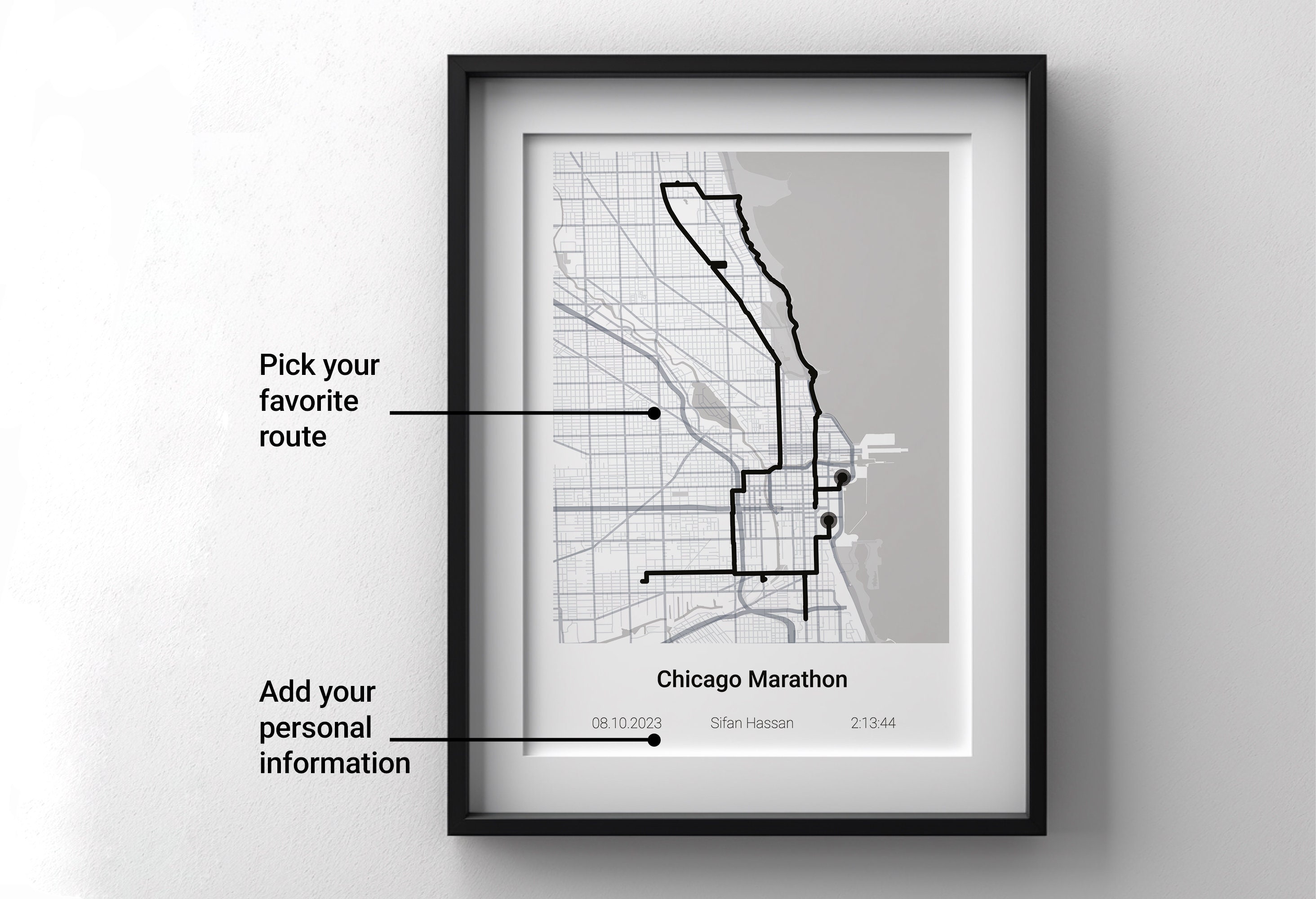 Personalized Run Map Poster Any Official or Any Tracked Run Custom ...