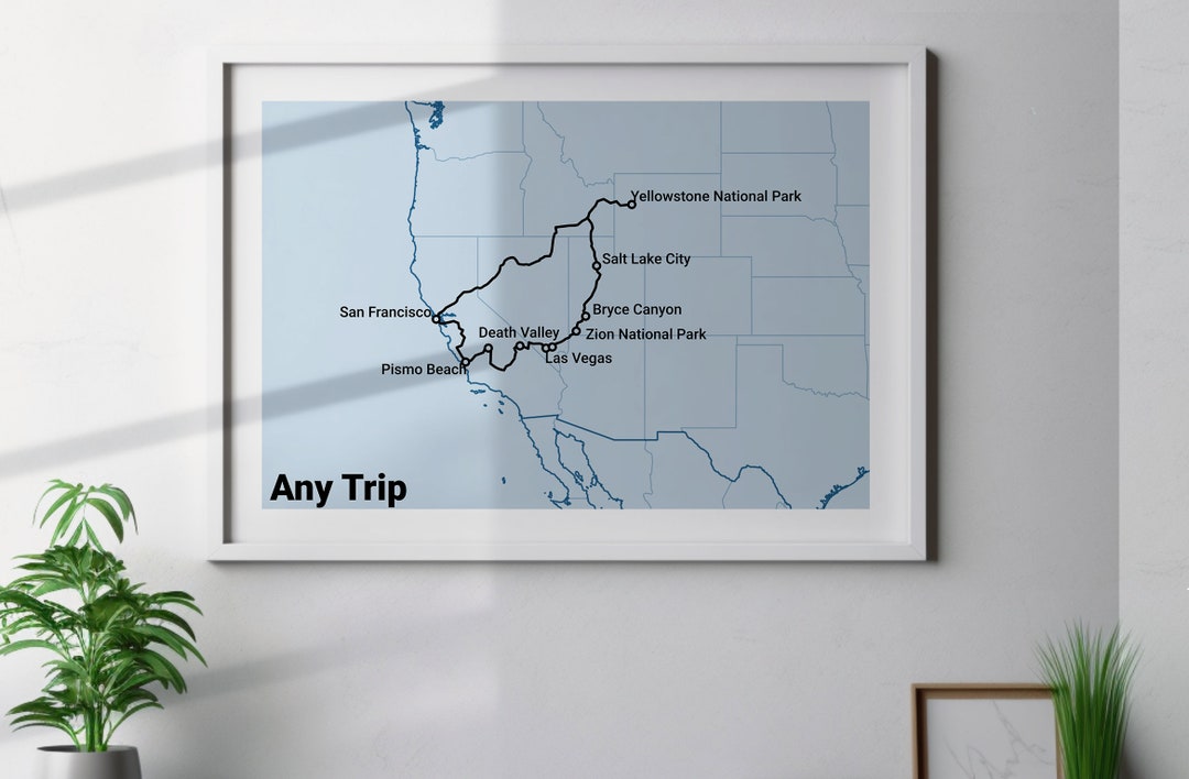 Personalized Adventure Trip Map Custom Road Trip Poster - Etsy