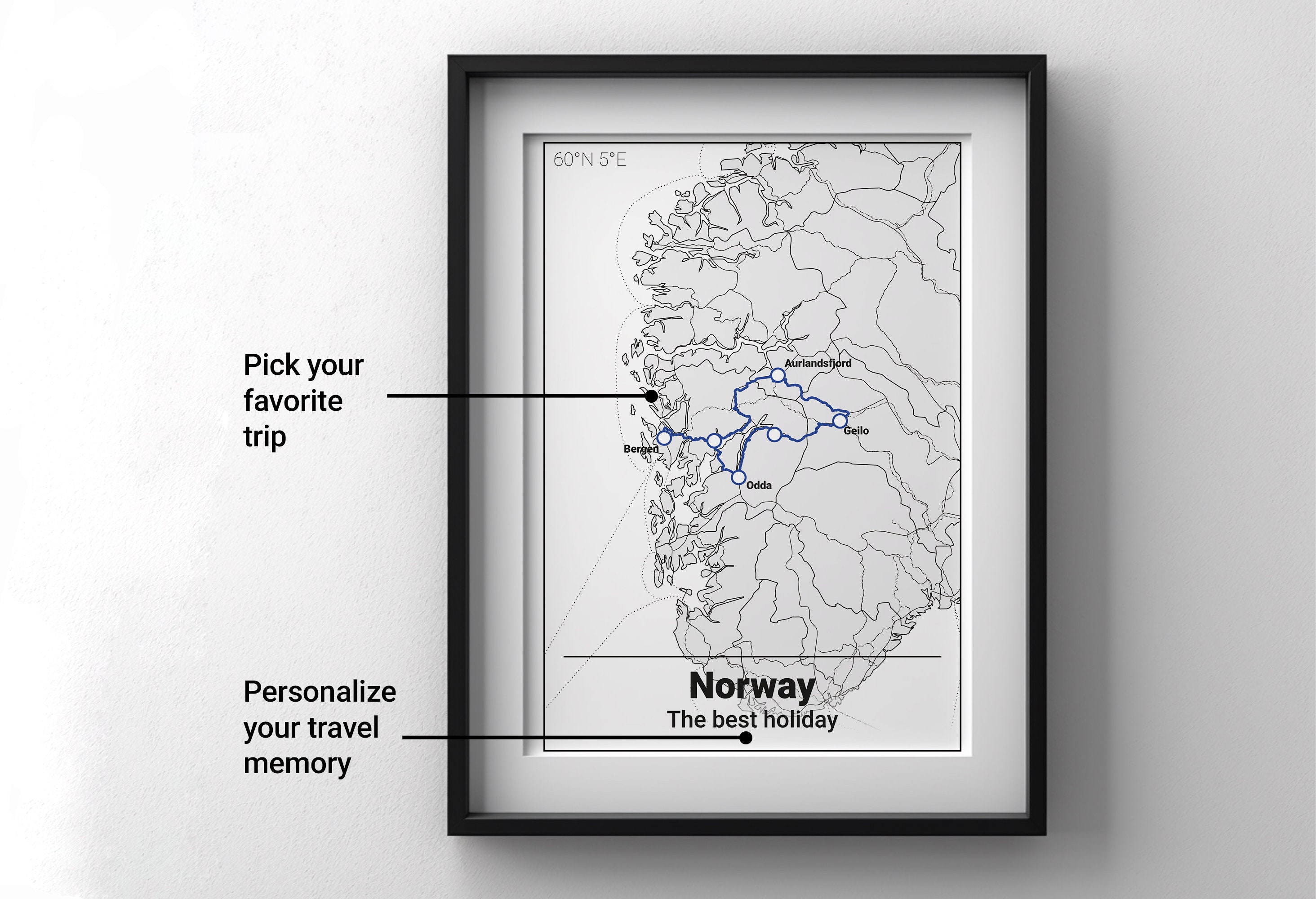 Personalized Trip Souvenir Print Custom Travel Map Unique Adventure ...