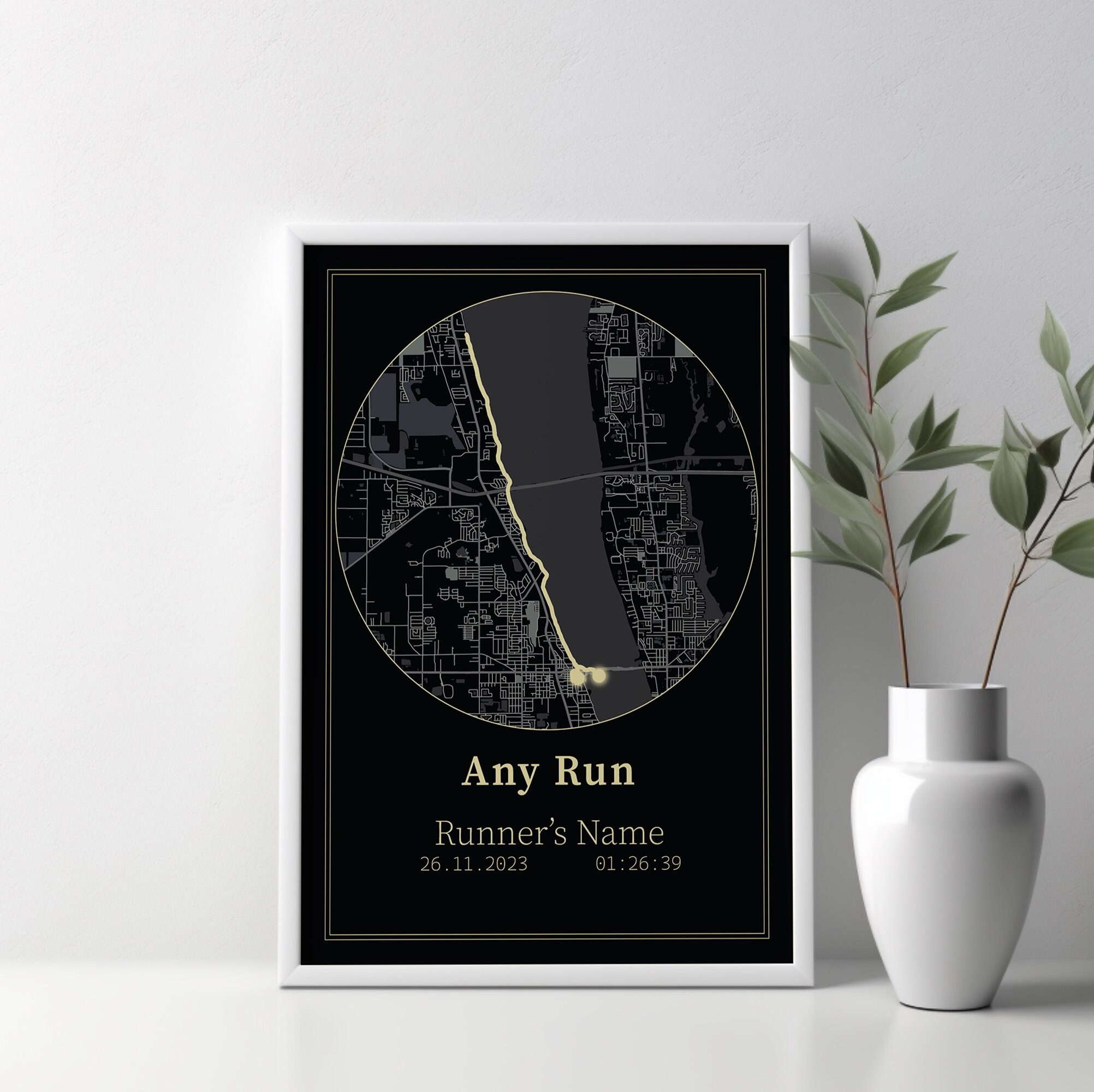 Personalized Any Run Map Poster Any Official or Any Tracked Run Custom ...