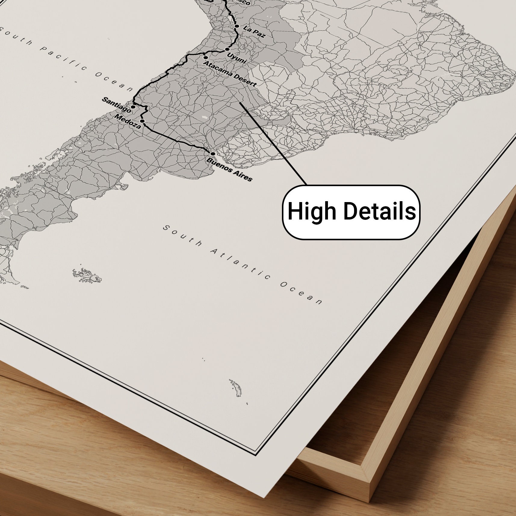 Detailed Custom Adventure Map Custom Travel Gift Unique Adventure Road ...