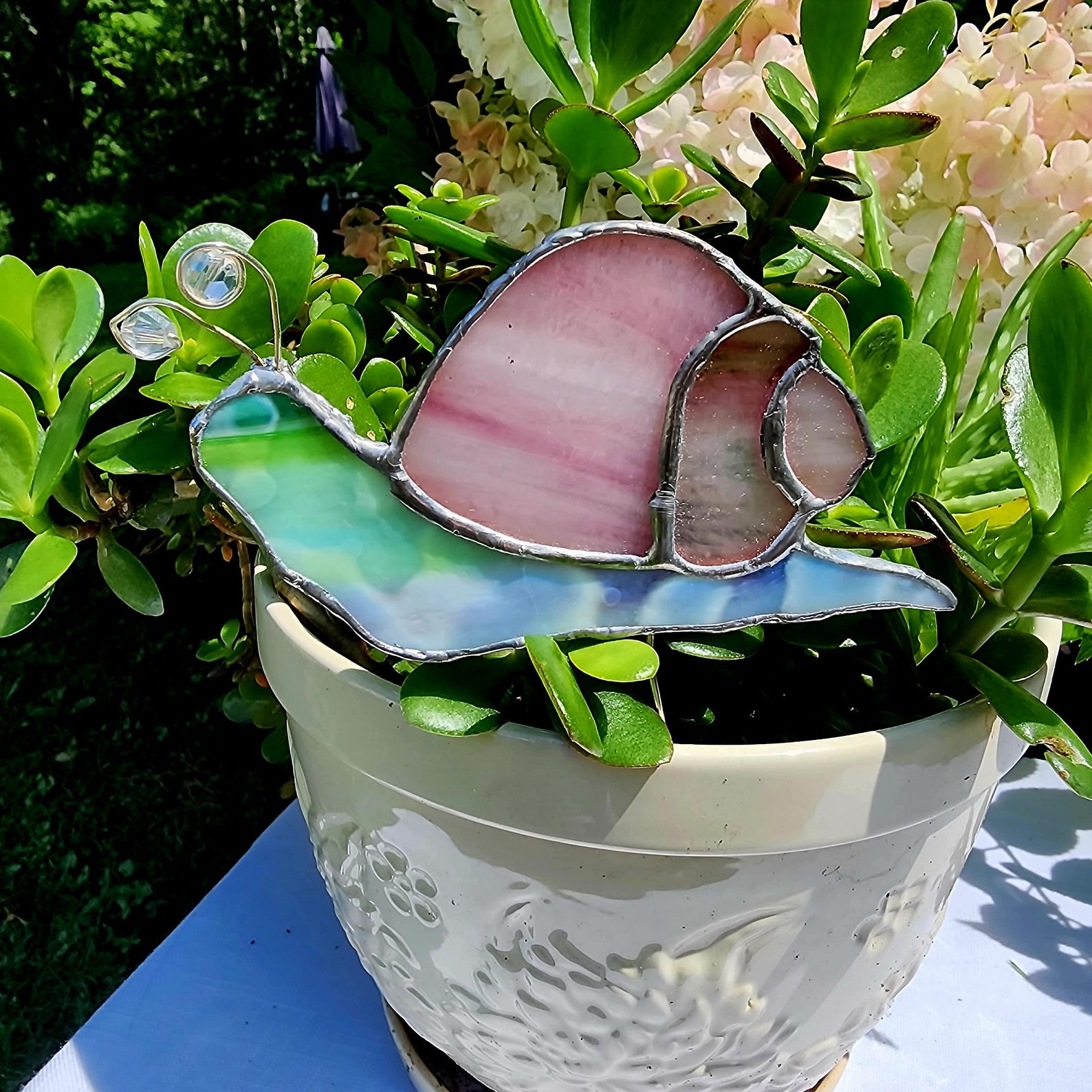 Stained Glass Snail Plant Stake - Etsy