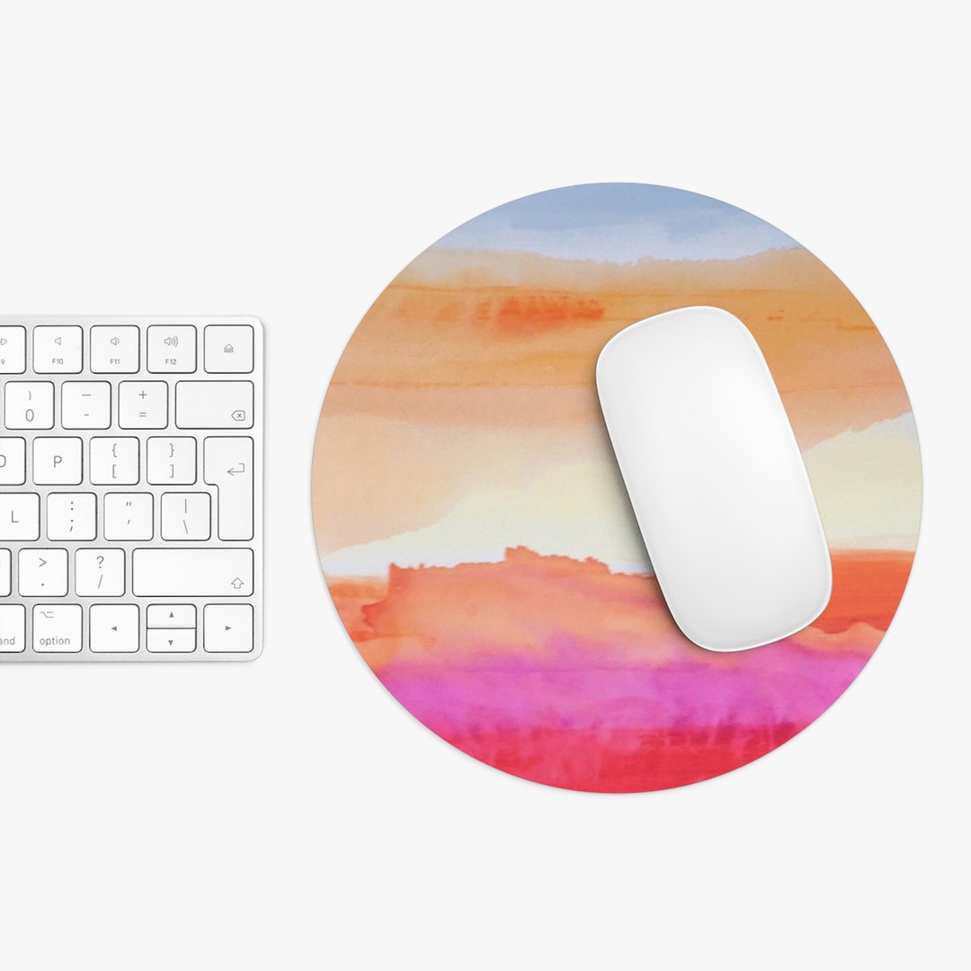 Orange and Pink Mouse Pad/bright Colorful Desk Decoration/sunset Color ...