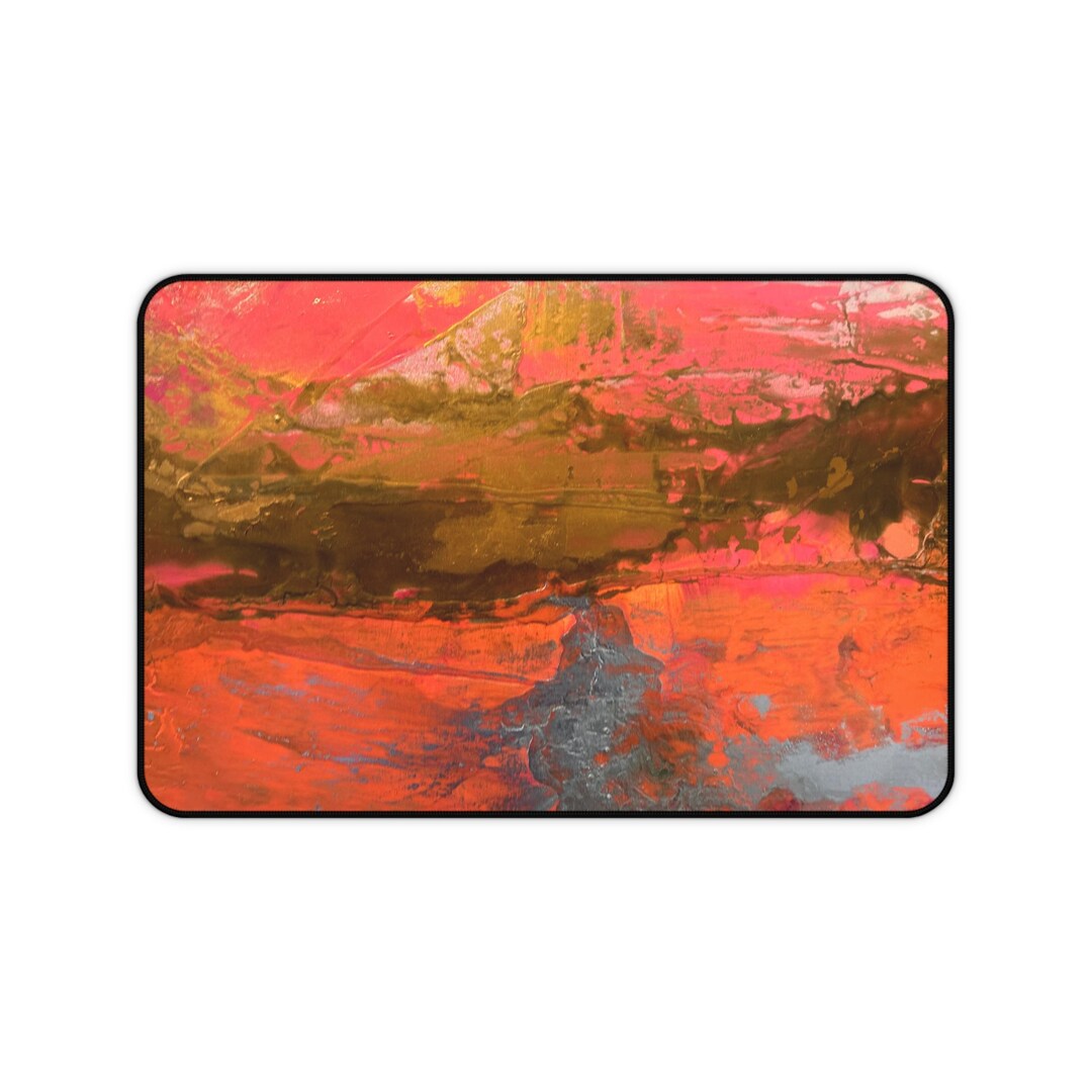 Orange/pink Abstract Art Desk Mat/desk Pad/desk Decoration/bright ...