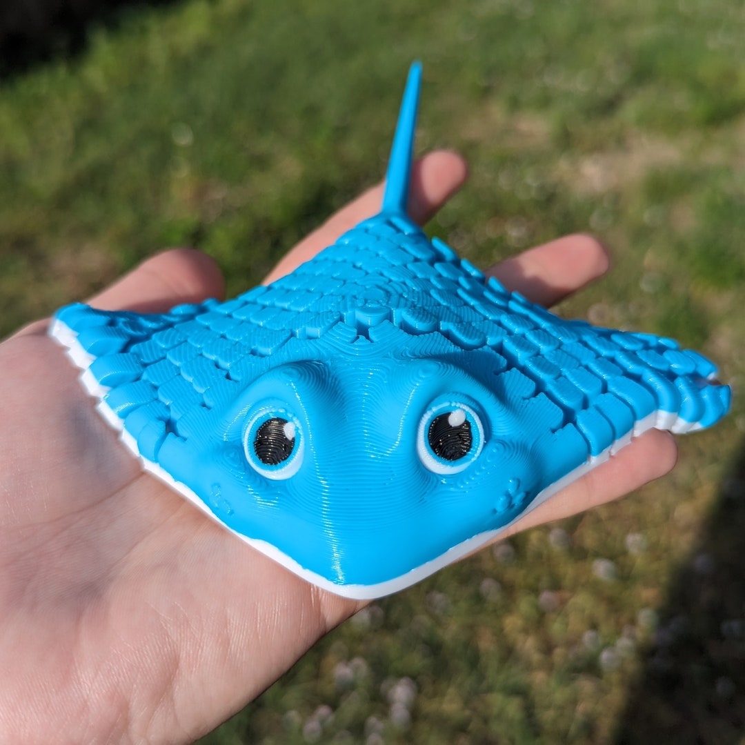 Sting Ray 3D Printed Articulated Fidget Figure: Sea Life Model, Ocean ...