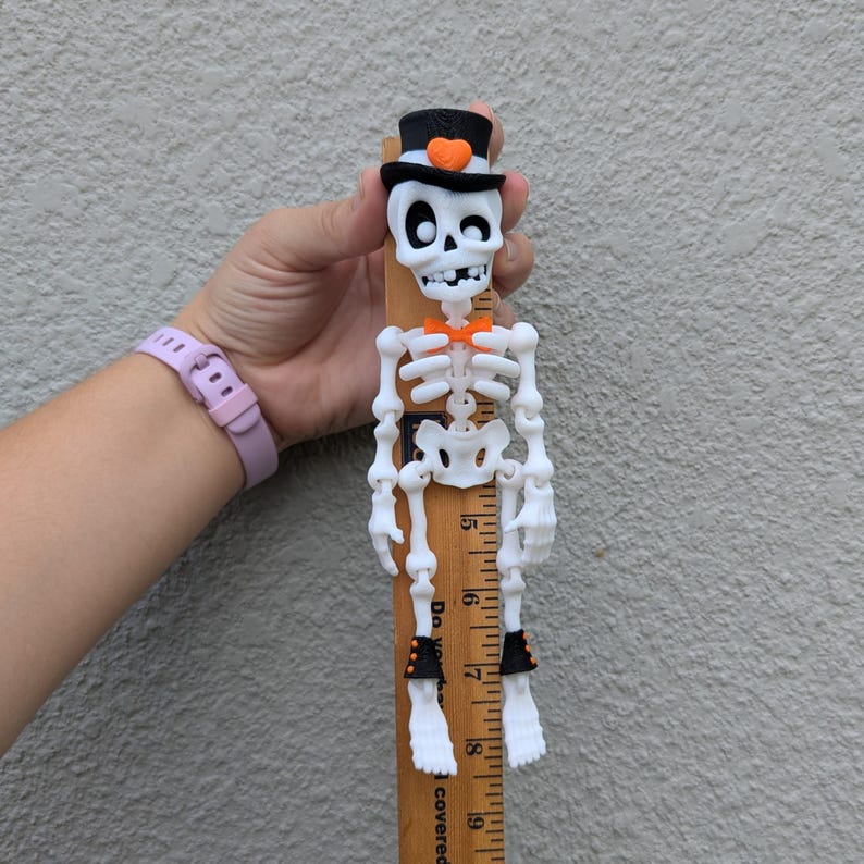 Dapper Skeleton 3D Printed Articulated Figure: Spooky Gentleman ...