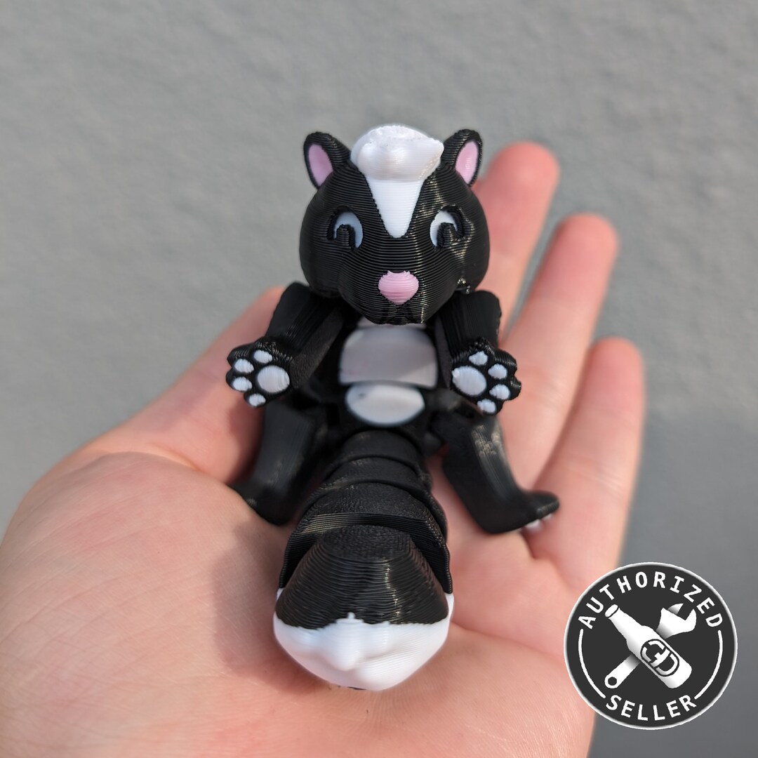Flexi Skunk 3D Printed Figure - Mini Articulated Skunk - Polecat ...