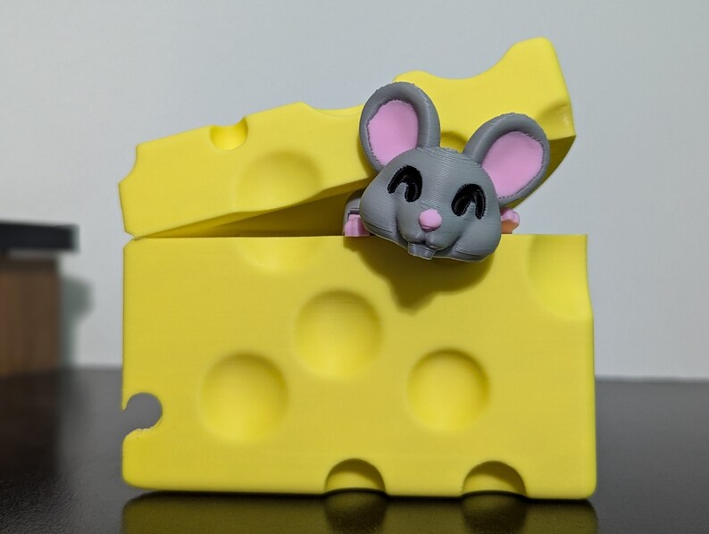 Mouse 3D Printed Articulated Figure With or Without Cheese Box: Hide ...