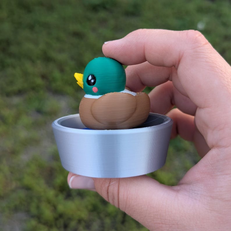 Rubber Ducky 3D Printed Clicker: Duck in Bath Tub Keyboard Fidget Model ...