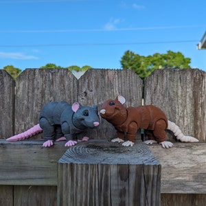 Cute Rat Articulated 3D Figure - Rat or Mouse Figurine - Posable ...