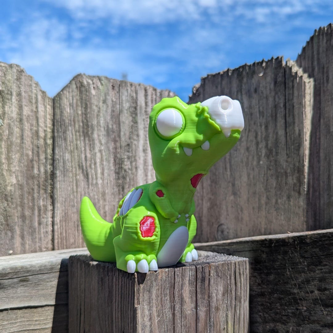 Zombie Dinosaur 3D Printed Model: Desk Buddy, Halloween Decor, Undead ...