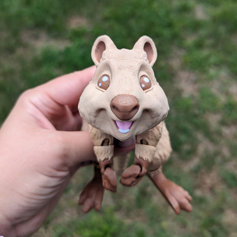 Quokka 3D Printed Articulated Figure: Regular or Jumbo, Smiling ...