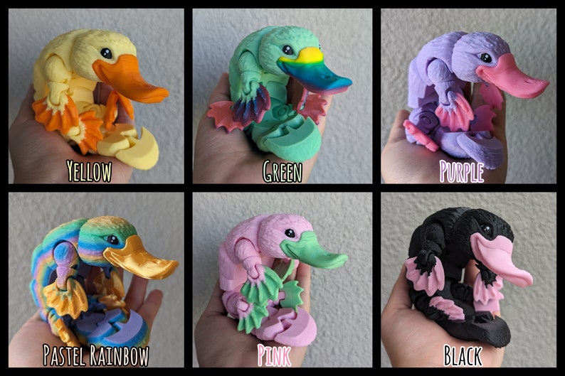 Platypus Large Articulated 3D Printed Figure - Posable Desktop ...