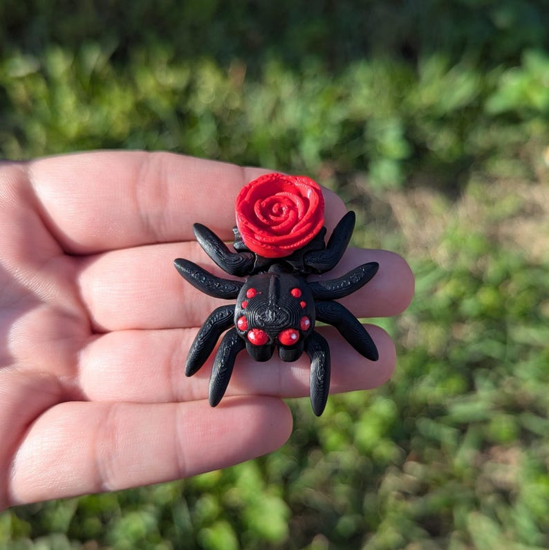 Mini Heart or Rose Spider 3D Printed Articulated Figure: Love ...