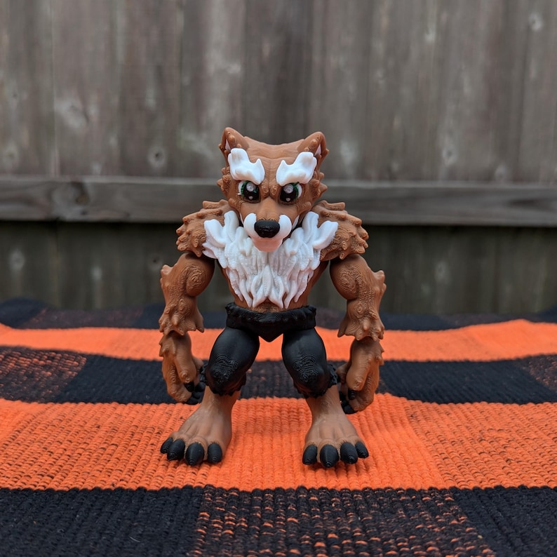 Werewolf Artiulated 3D Print - - Etsy