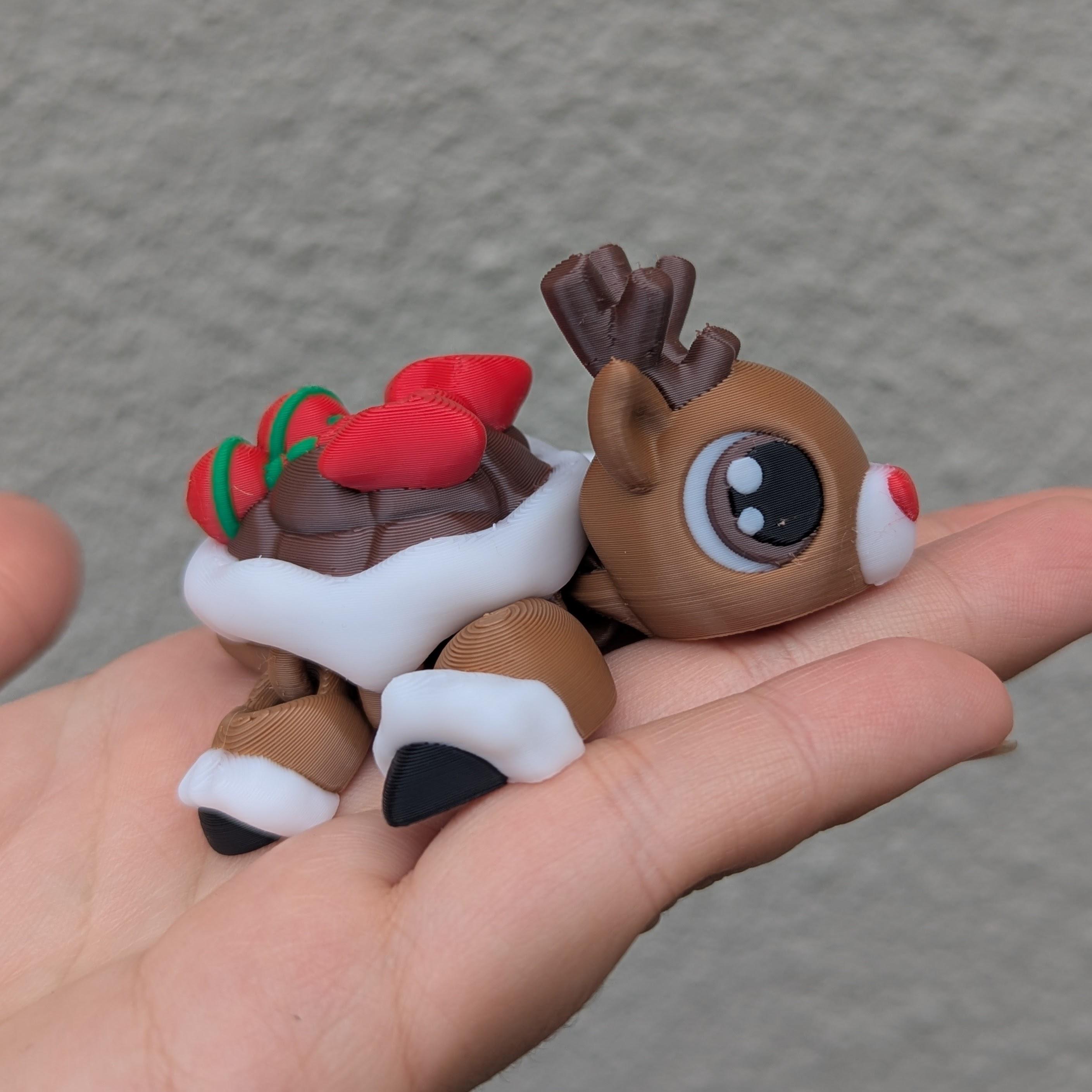 Reindeer Turtle 3D Printed Articulated Figure: Holidays, Christmas ...