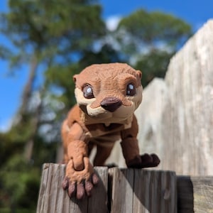 River Otter 3D Printed Articulated Figure: Mama and Baby Set, Wildlife ...