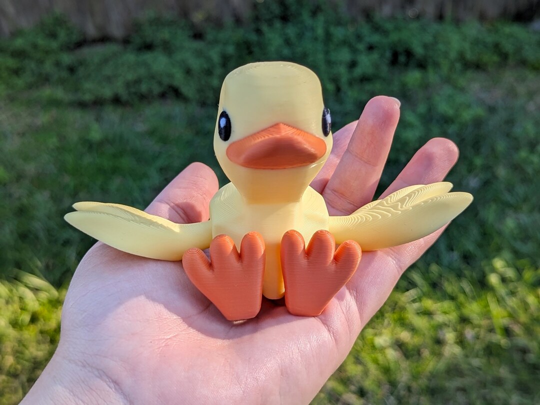 Duck Figurine With Flappable Wings- Adorable 3D Printed Figure ...