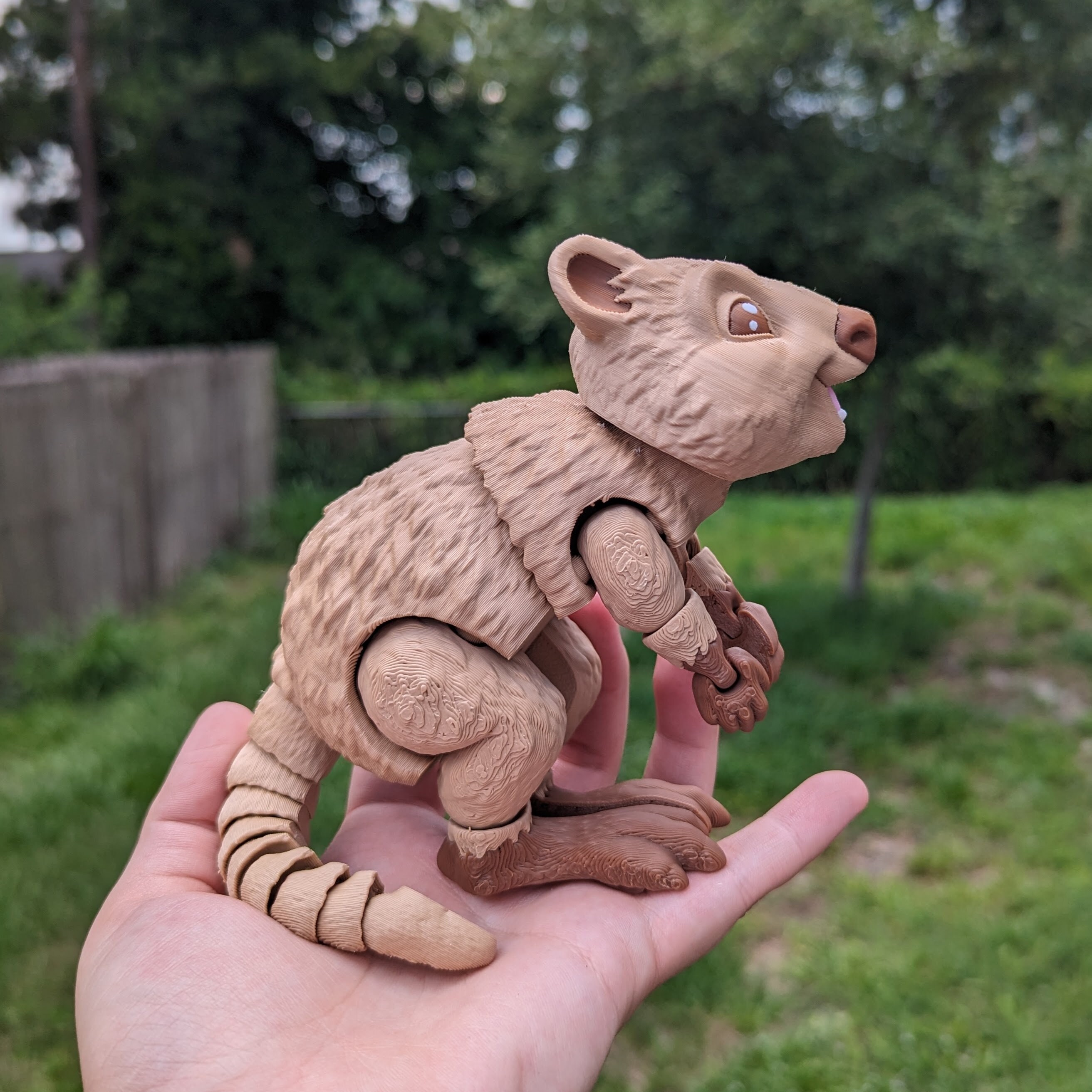 Quokka 3D Printed Articulated Figure: Regular or Jumbo, Smiling ...