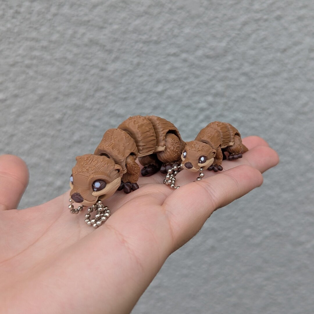 Keychain Mini Otter 3D Printed Articulated Figure: River Otters ...