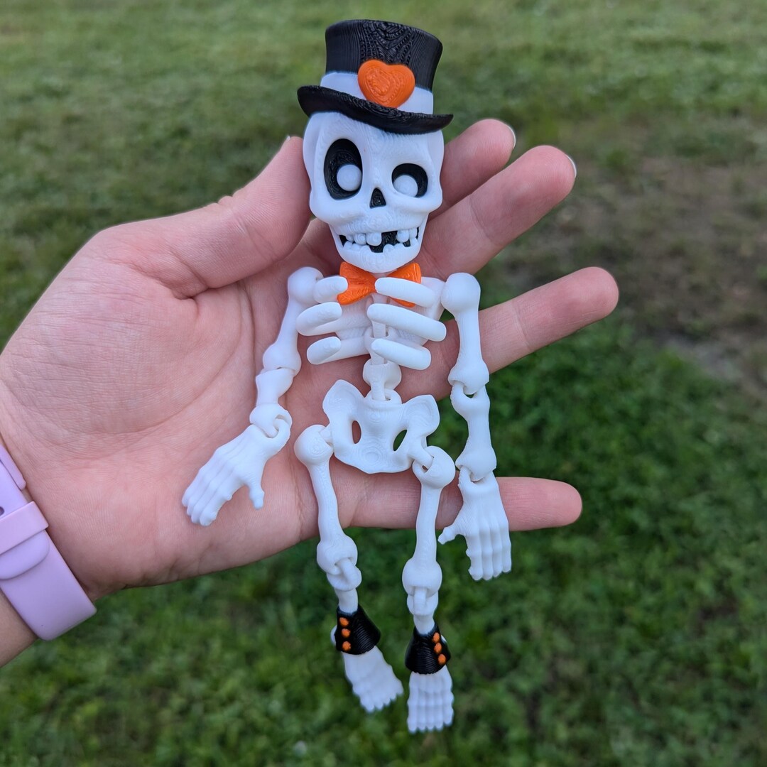 Dapper Skeleton 3D Printed Articulated Figure: Spooky Gentleman ...