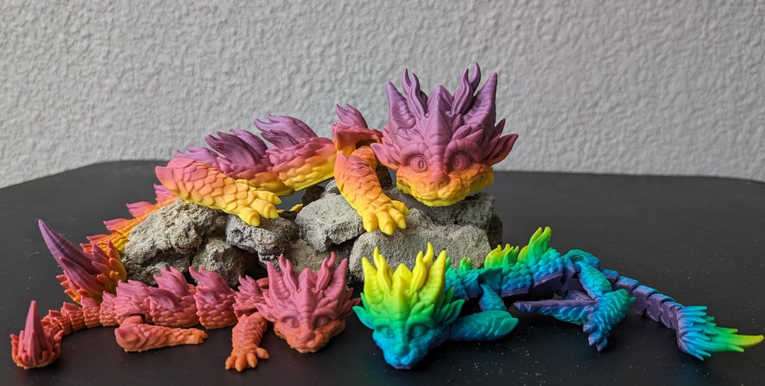 Adorable Articulated Baby Dragon Toy Handcrafted Fantasy Creature Desk ...