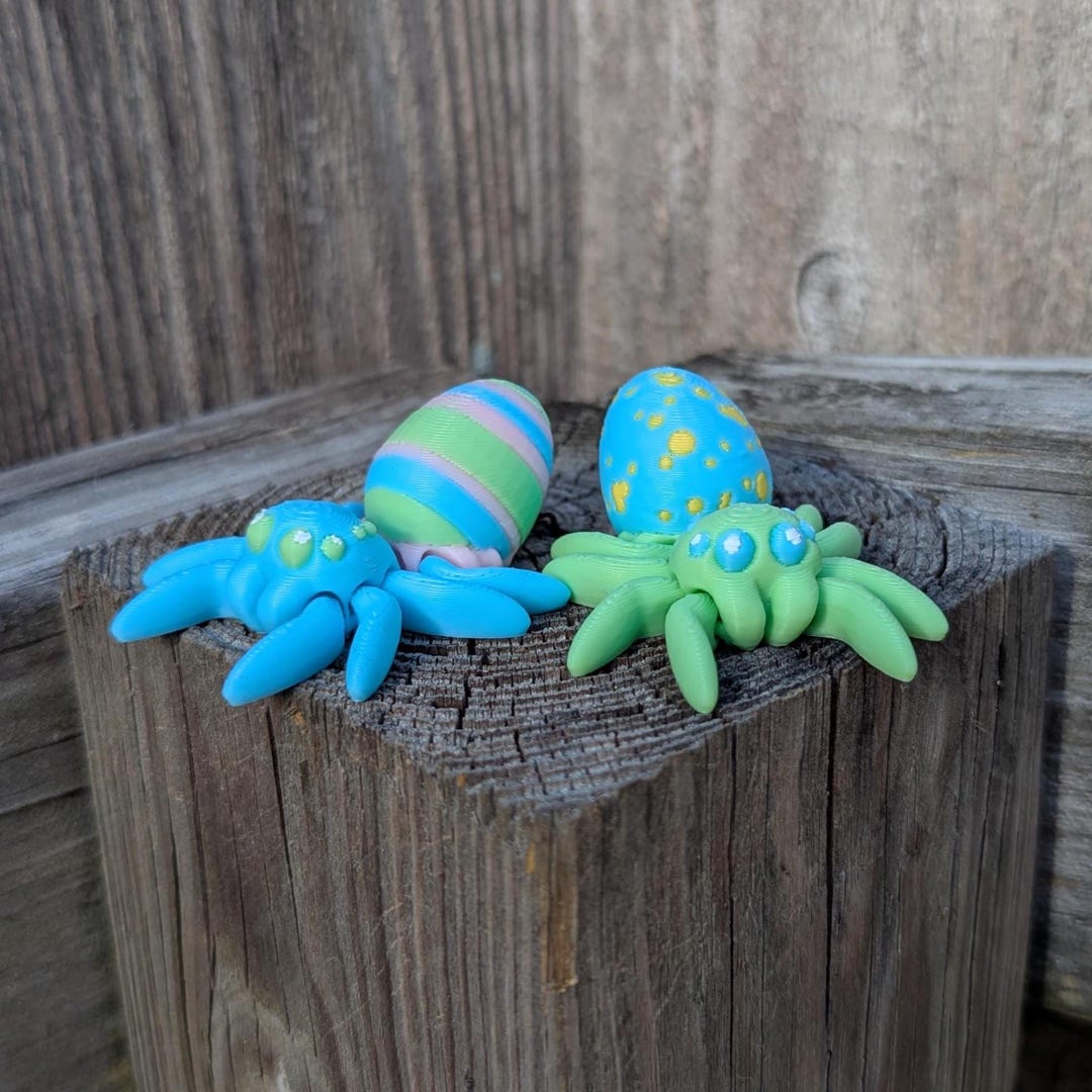 Mini Egg Spider 3D Printed Articulated Figure: Easter Egg, Spring ...