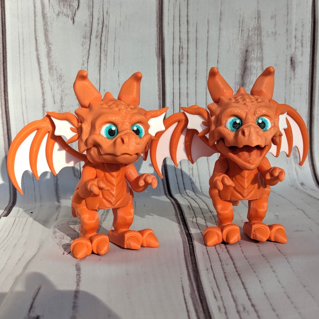 Standing Dragon 3D Printed Articulated Figure: Customizable Fantasy ...