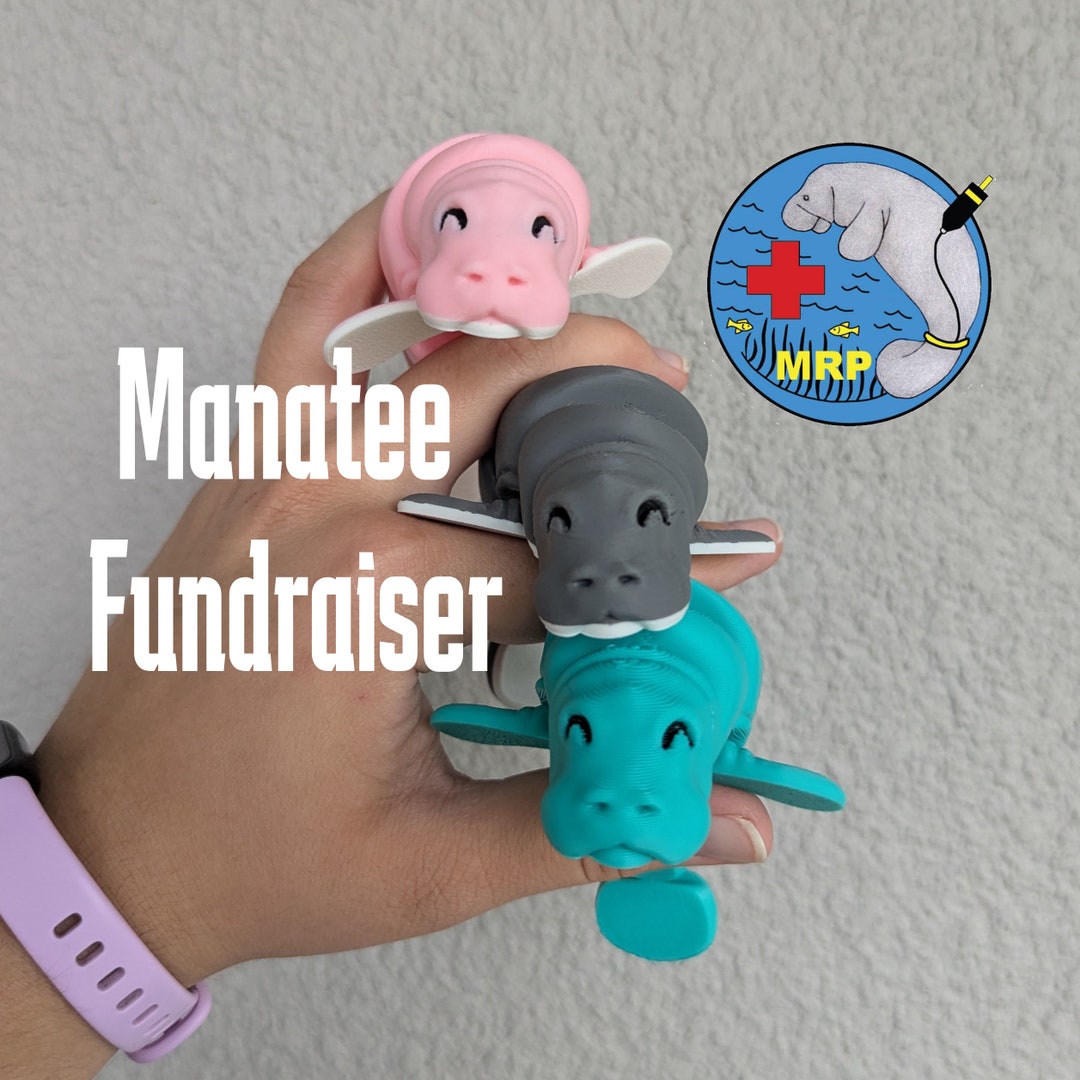 Manatee 3D Printed Flexi Fidget Figurine -adorable Stress Relief Figure ...