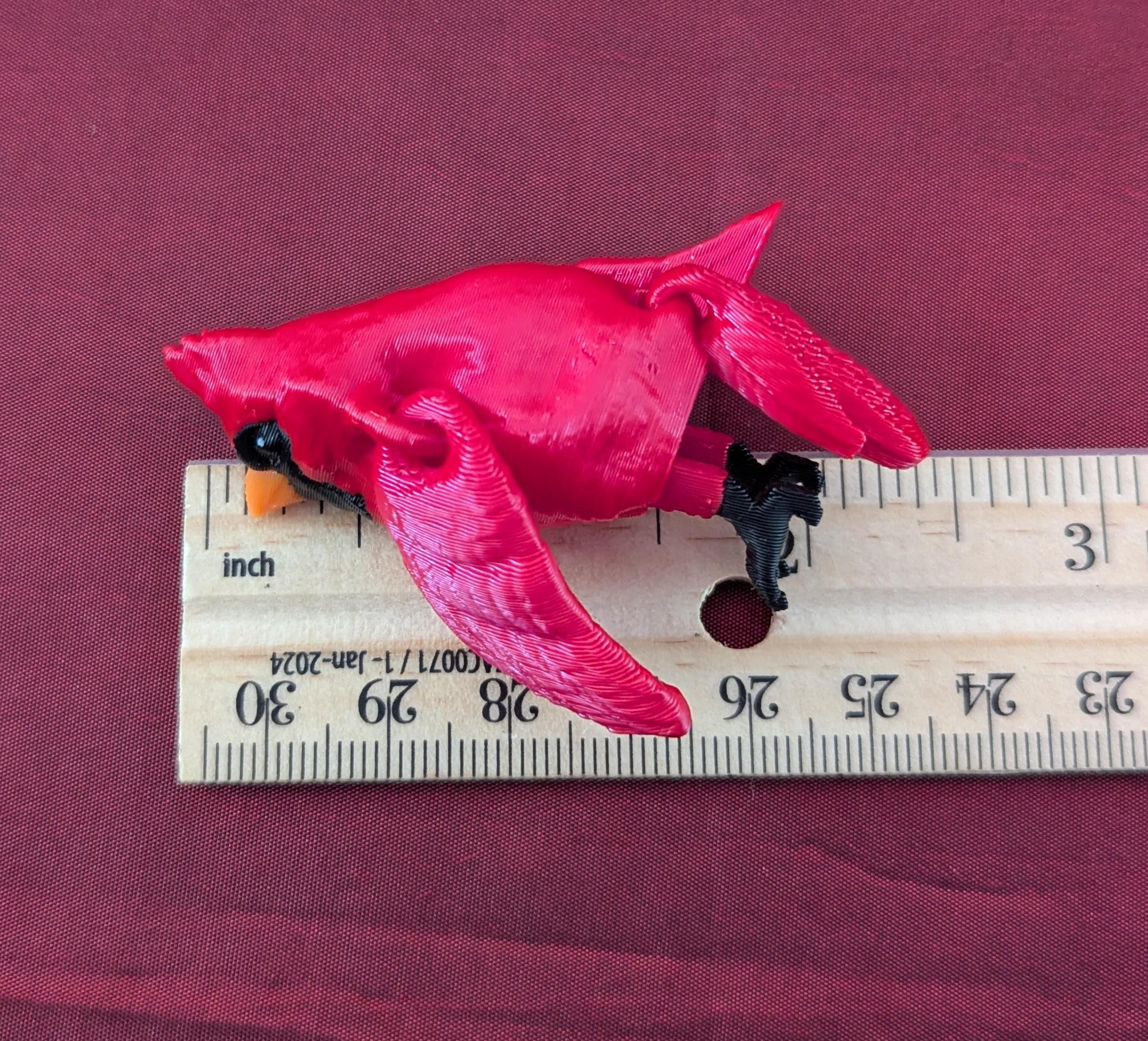 Mini Cardinal 3D Printed Articulated Figure: Holiday, Winter Red Bird ...