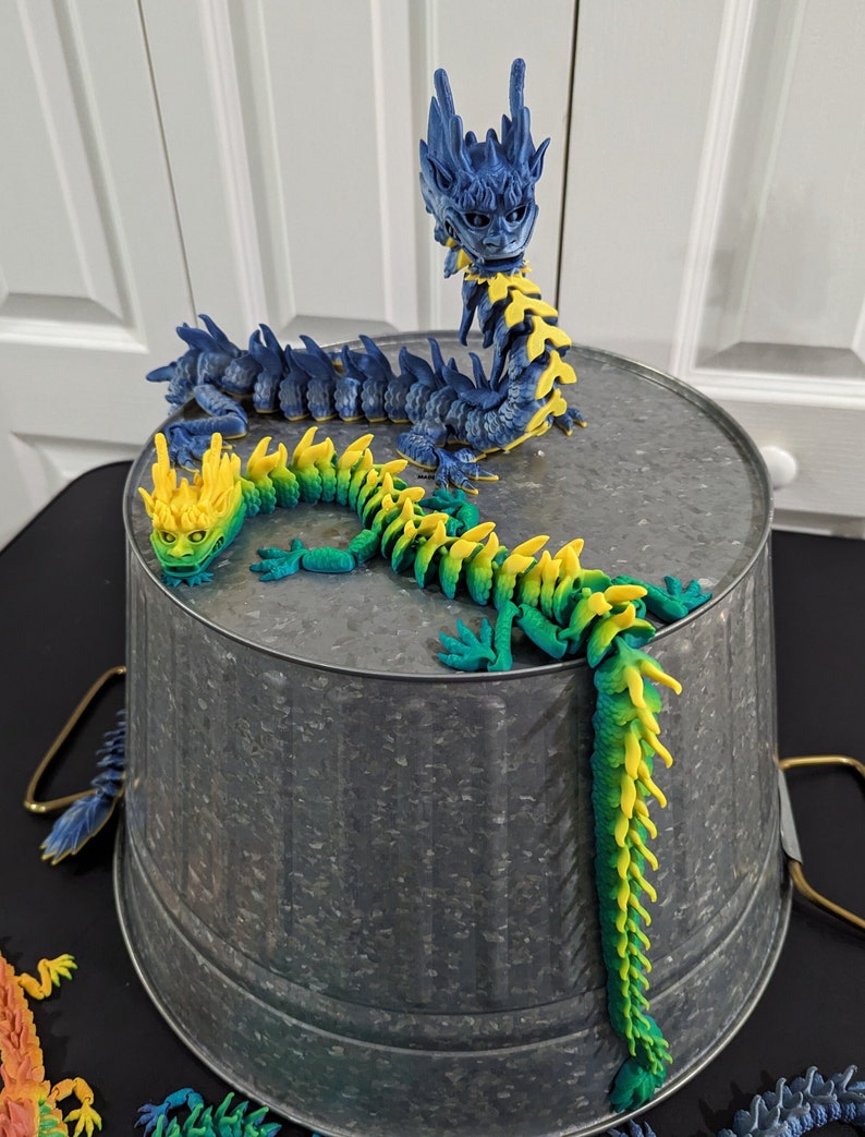 Flexi Imperial Dragon 3D Printed Articulated Figure: Chinese Dragon ...