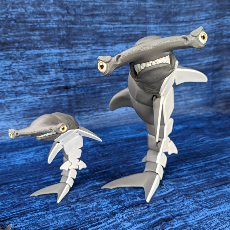 Hammerhead Shark Realistic Articulated Model - 3D Printed Ocean ...
