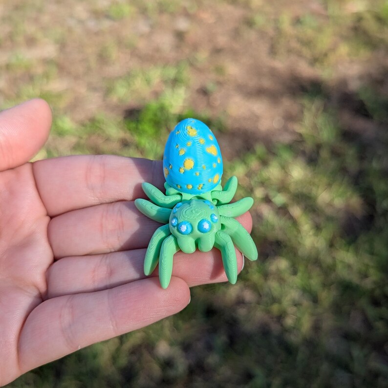 Mini Egg Spider 3D Printed Articulated Figure: Easter Egg, Spring ...