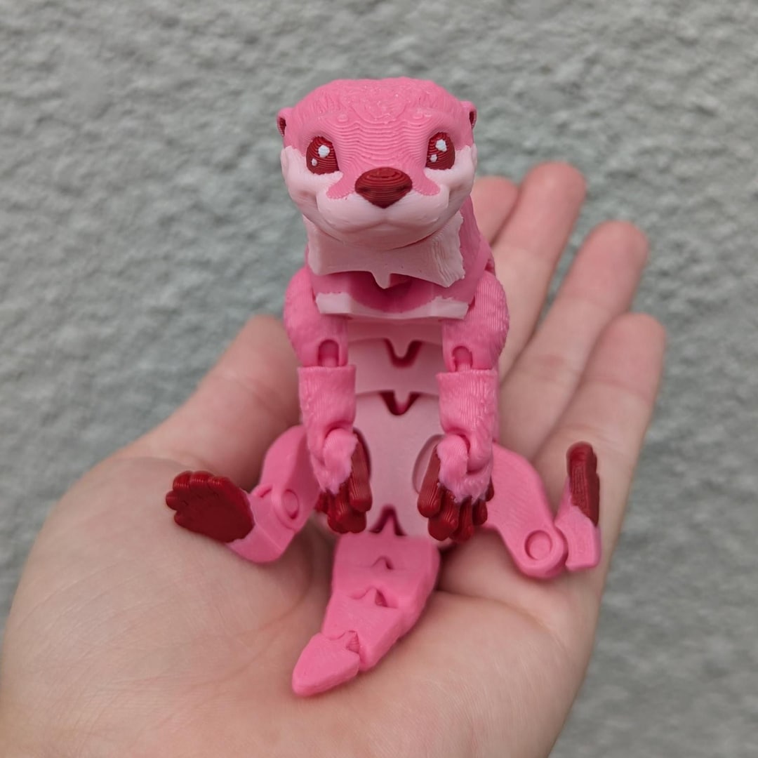 Limited Edition Otter 3D Printed Small Articulated Figure - Small River ...