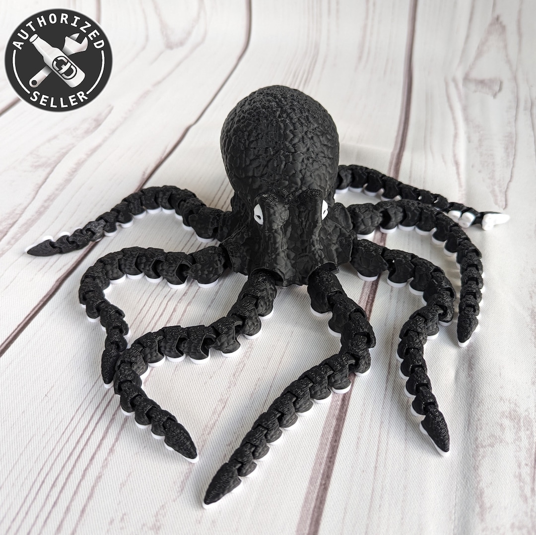 Realistic Octopus 3D Printed Articulated Figure: Lifelike Collectible ...