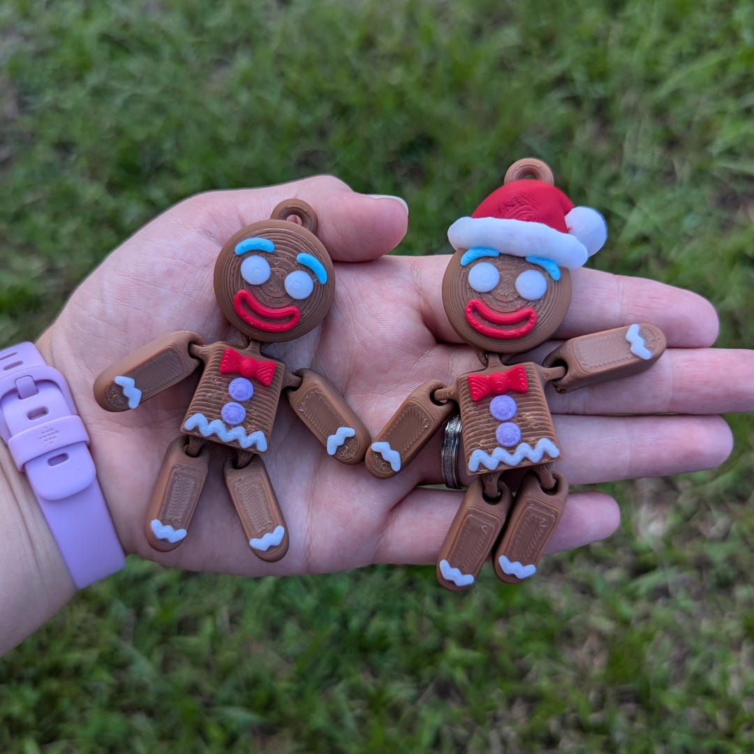 Gingerbread Cookie 3D Printed Articulated Ornament: - Christmas Cookie ...
