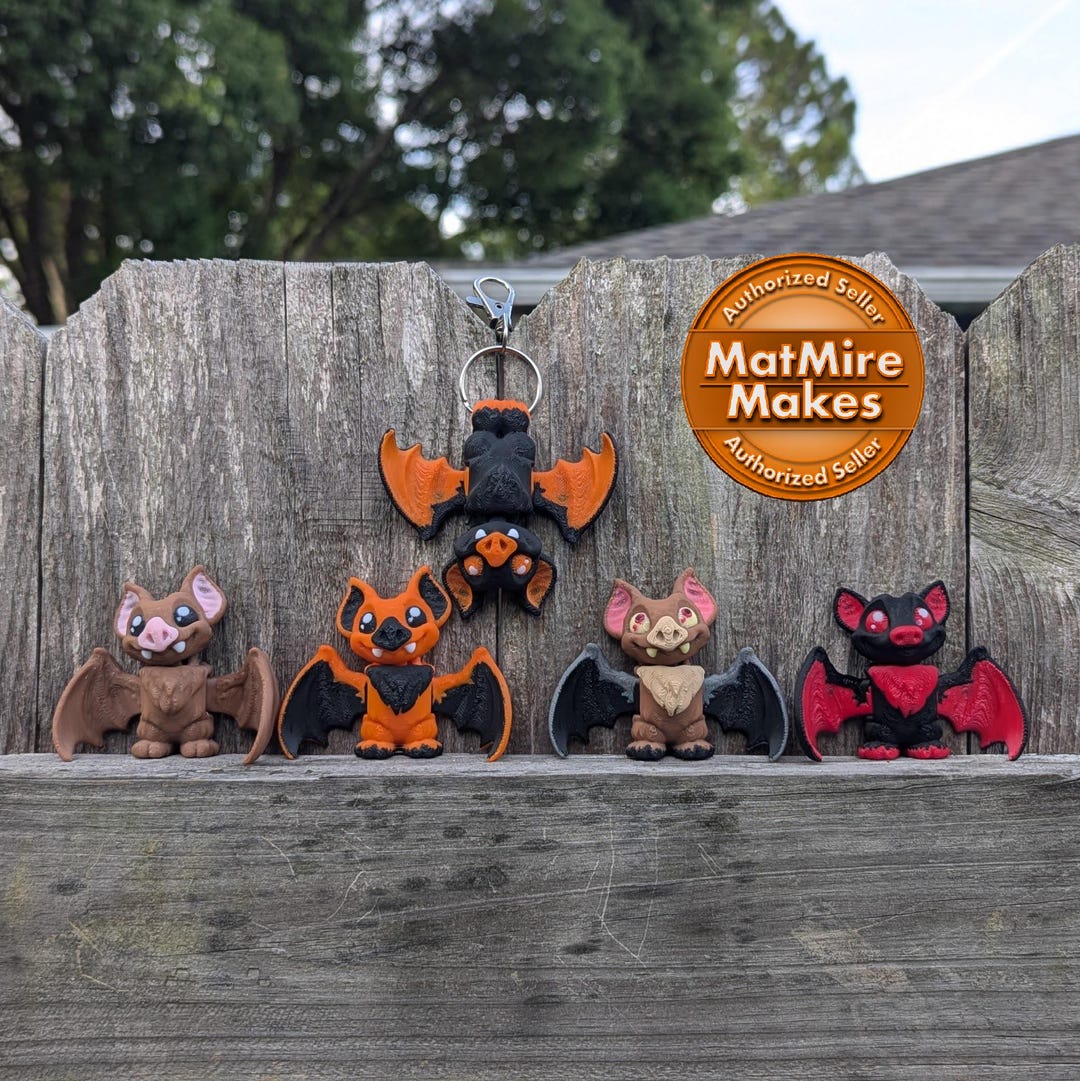 Mini Bat 3D Printed Articulated Figure: Vampire or Fruit Bat ...