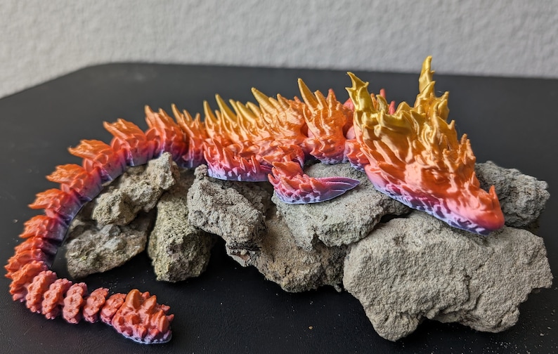 Mama Desert Dragon 3D Printed Articulated Figure Fantasy Desk Model ...