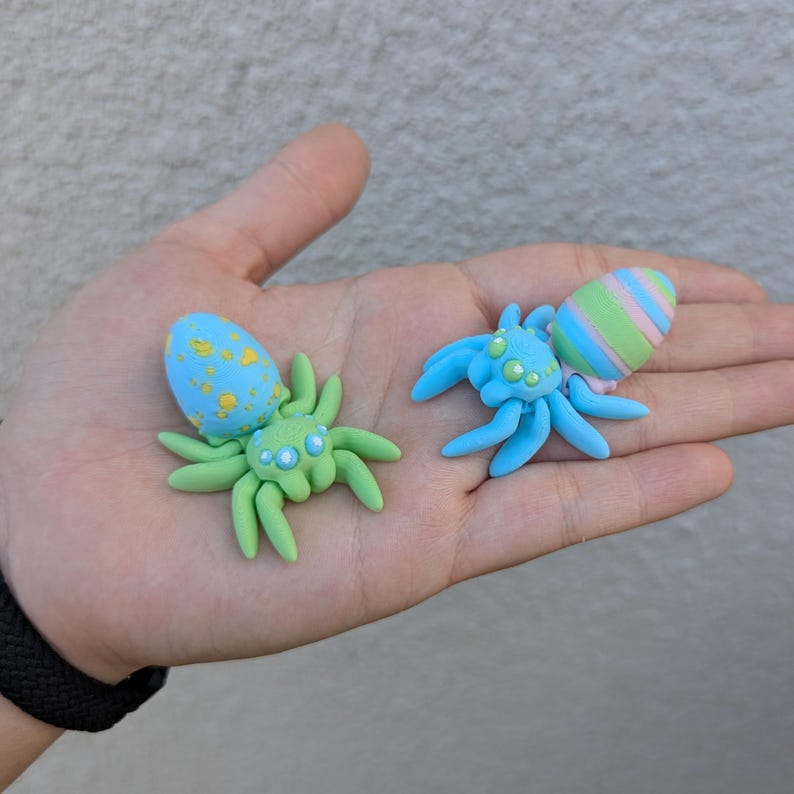 Mini Egg Spider 3D Printed Articulated Figure: Easter Egg, Spring ...