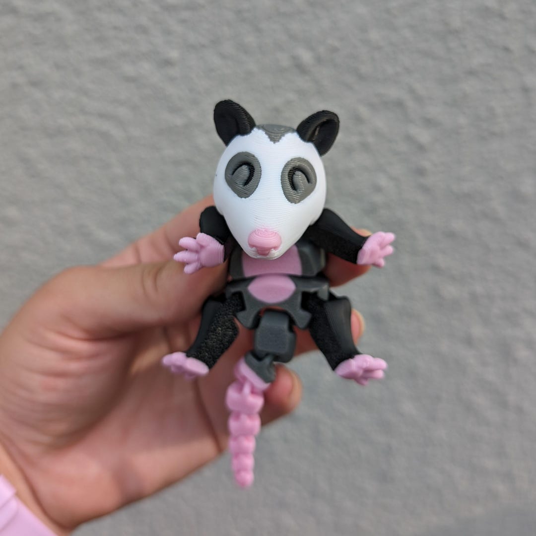 Flexi Opossum 3D Printed Figure - Mini Possum - Cute Miniature Animal ...