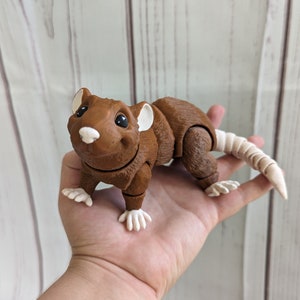 Cute Rat Articulated 3D Figure - Rat or Mouse Figurine - Posable ...