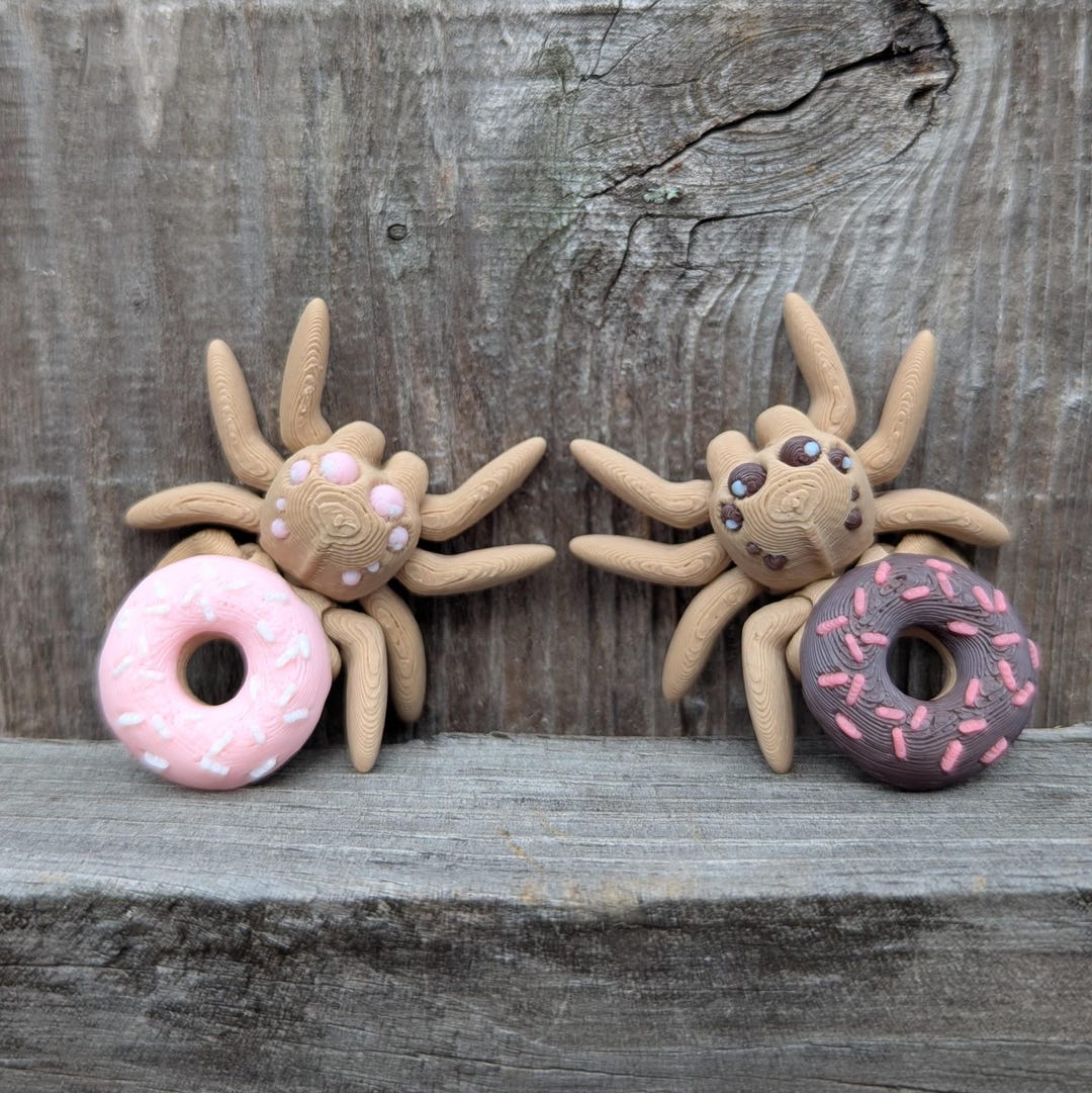 Mini Donut Spider 3D Printed Articulated Figure: Food Animals, Sweet ...