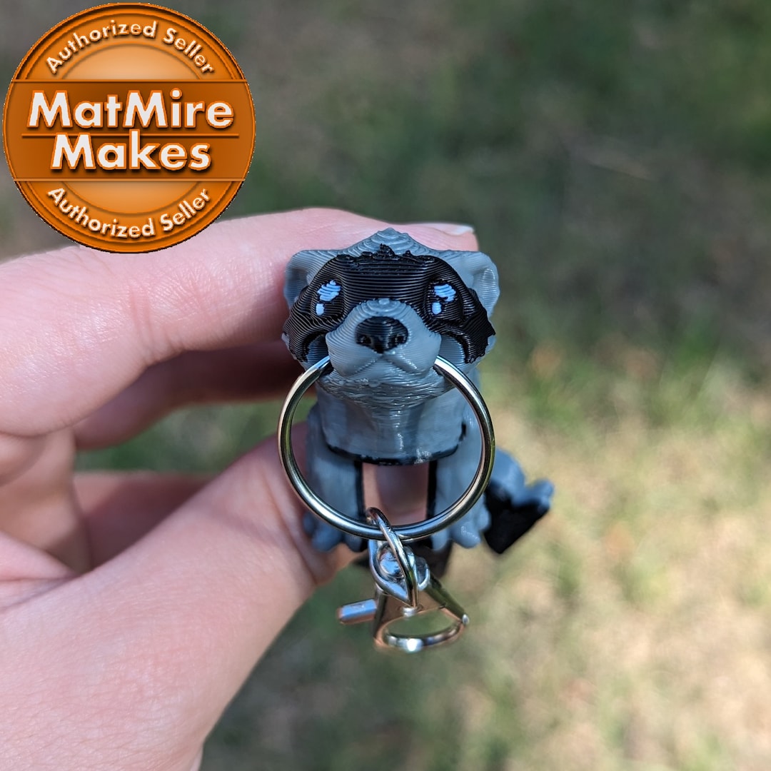 Keychain Mini Ferret 3D Printed Fidget Figure - Miniature Ferret Model ...