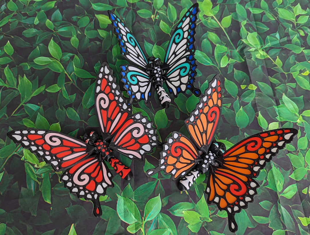 Butterfly With Customizable Wings - 3D Printed Articulated Model ...