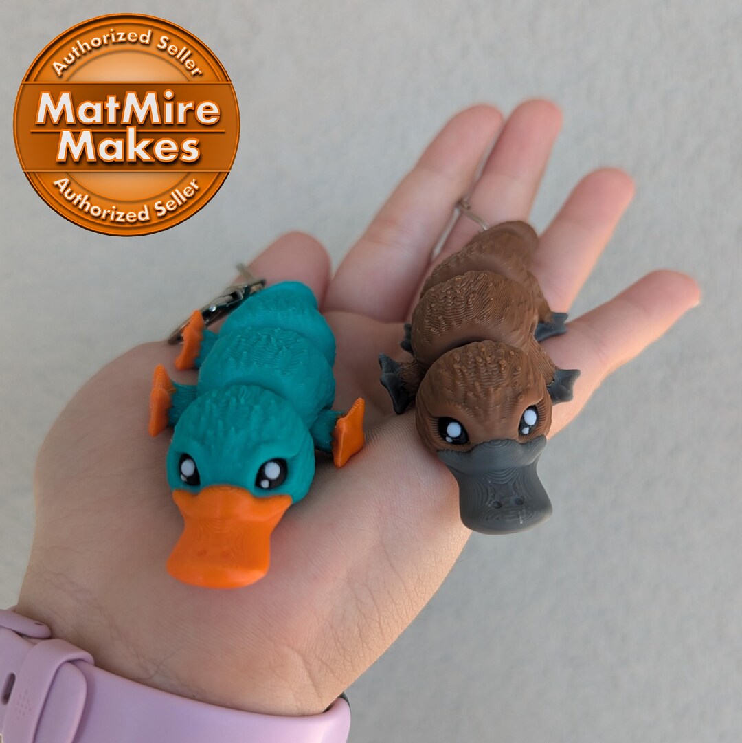 Mini Platypus With or Without Keychain - Articulated 3D Printed ...