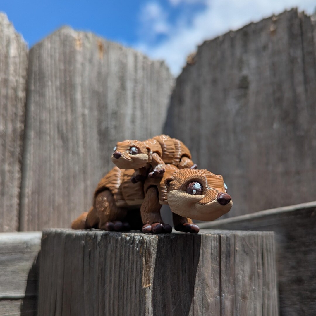 Mini Otter 3D Printed Articulated Figure - River Otters - Miniatures ...