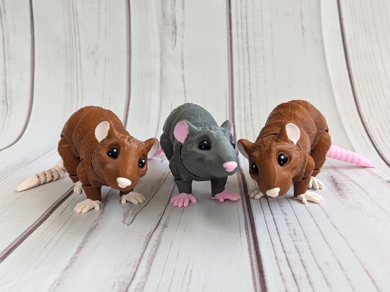 Rat Articulated 3D Printed Figure: Posable Wildlife Model - Etsy