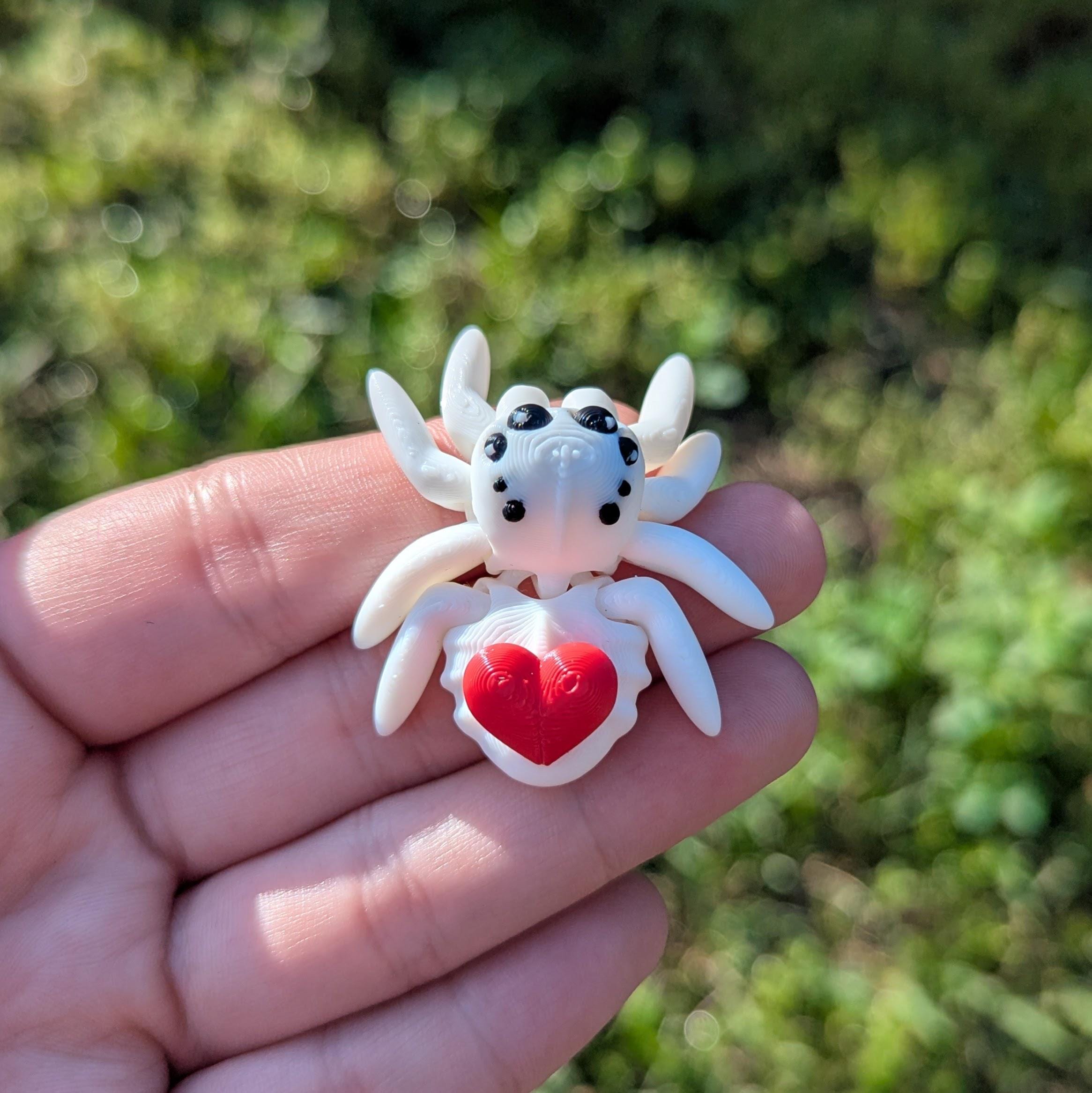 Mini Heart or Rose Spider 3D Printed Articulated Figure: Love ...