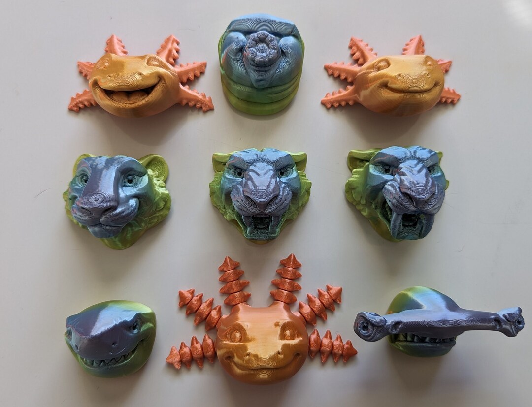 3D Printed Animal Head Magnets - Cute Animal Faces - Perfect Kitchen ...