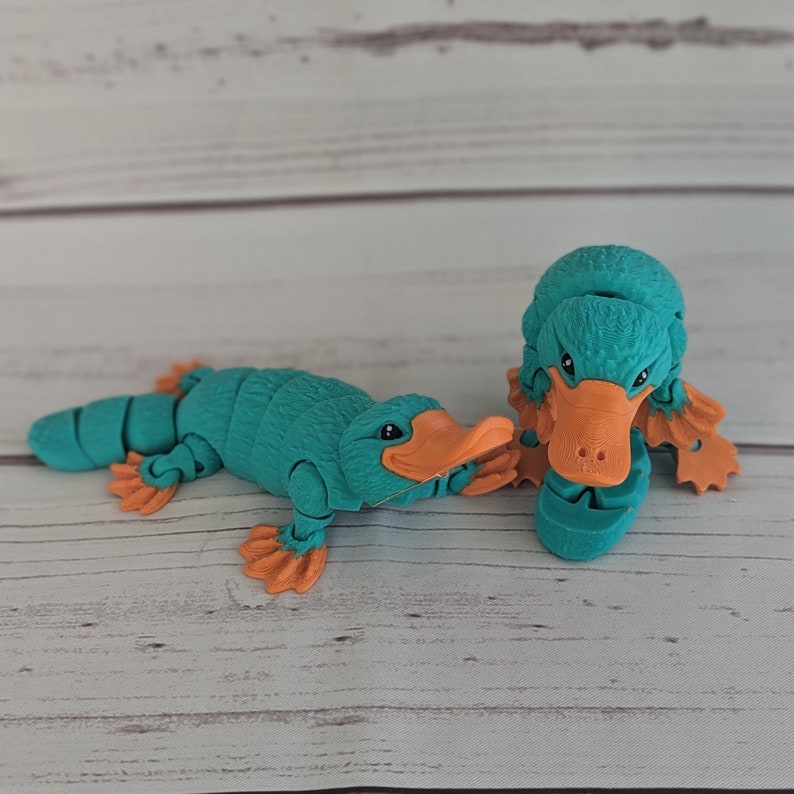 Large Articulated Platypus 3D Printed Figure Posable Desktop Companion ...